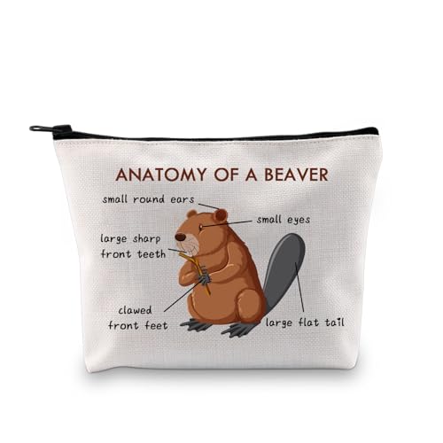 Anatomy of A Beaver Canvas Makeup Bag Beaver Love Gift Beaver Themed ...