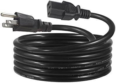 6FT Computer Monitor Replacement Power Cord -Black Long Standard PC ...