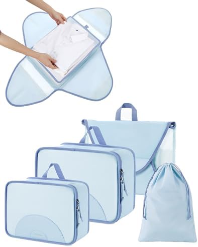 Amazon.com | BAGSMART Garment Folder Packing Cubes for Travel, 4 Set ...