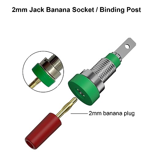 10 Pcs Banana Socket, 5 Colors 2mm Banana Jack Female Panel Mount ...