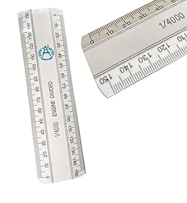 Plastic Scale 2 Inch PATWARI Area MEASUREMENT Scale (1/4000 & 20-25 ...