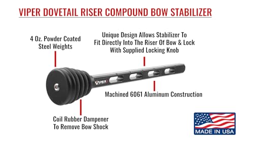 Snapklik.com : VIPER Archery Dovetail Riser Compound Bow Stabilizer
