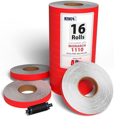 Amazon.com : Red Labels for Monarch 1136, One Sleeve, 8 Rolls, 14,000 ...