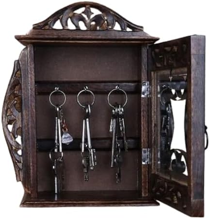 Amazon.com: Handmade Wooden Key Holder Wall Hanging Key Cabinet Box ...