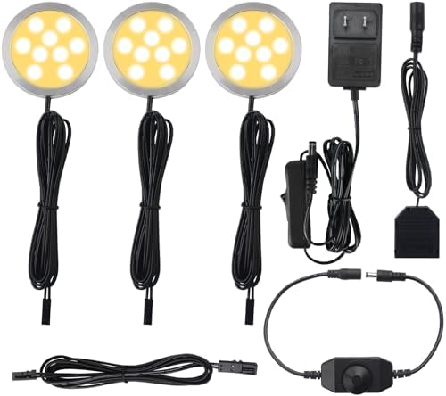 Amazon.com: Meigour Under Cabinet Lights, Round LED Pucks for Closet ...