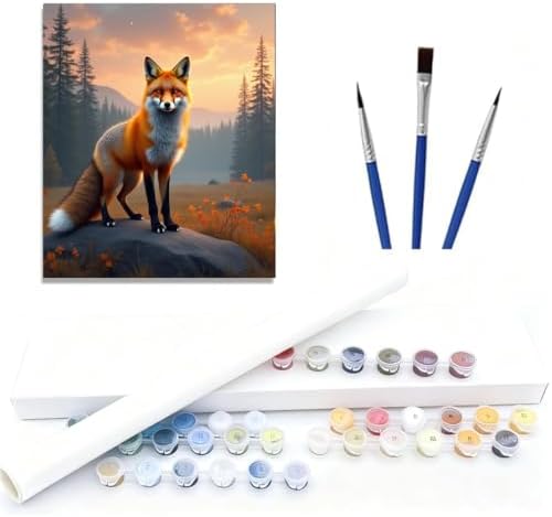 Amazon.com: Fox Paint by Numbers Kit for Adults,20X16IN DIY Paint by ...