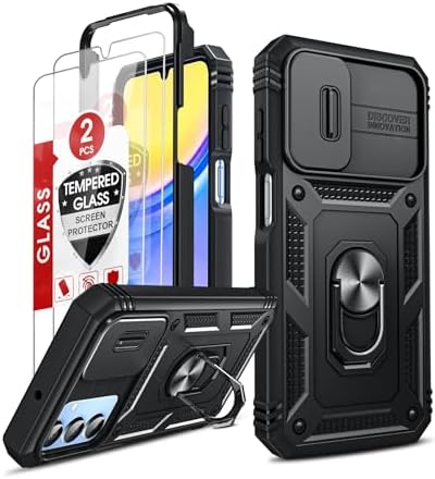 LeYi Funda para Samung Galaxy A35/A 35 5G con [2-Unidades] Cristal Vidrio Templado, Uso Rudo ...