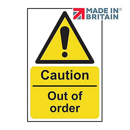 ‘Caution Out Of Order’ Sign, Rigid 1mm PVC Board (200mm x 300mm) – BigaMart
