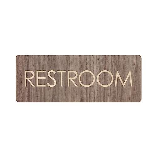 Amazon.com: Modern Restroom Sign - Real Wood - Raised Birch Letters (4. ...
