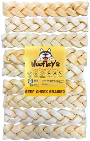 Amazon.com : Woofley's 6" Buffalo Beef Cheek Braids Regular - (20 Count ...