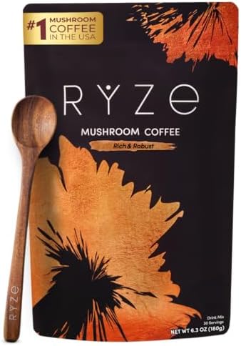 Amazon.com : RYZE SUPERFOODS Mushroom Coffee Dark Roast, 6 Adaptogenic ...