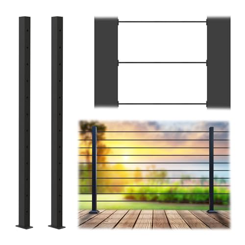Snapklik.com : CR Fence & Rail Level Drilled Cable Railing Post, 2pcs ...