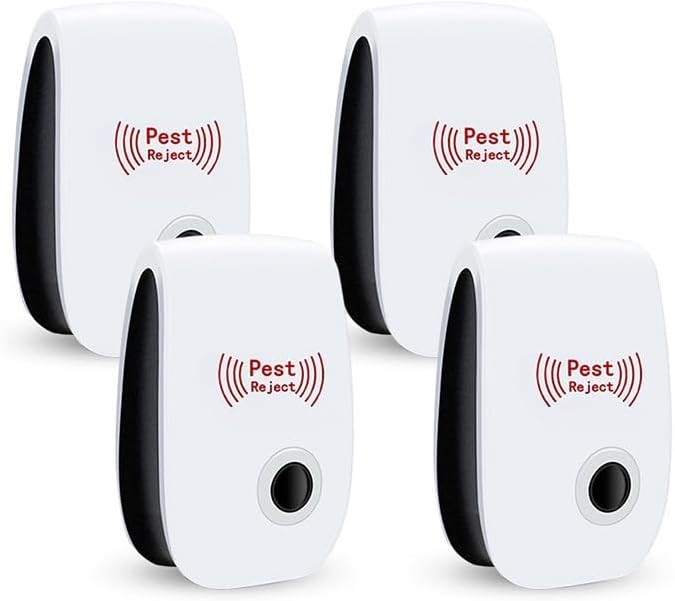 Pack Of 4 Ultrasonic Pest Repeller,Plug-in Insect Repeller, Electronic ...