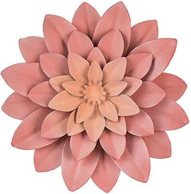 Amazon.com: GIFTME 5 Dusty Light Pink Floral Metal Wall Art Decor(11 ...