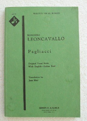Amazon.com: Pagliacci , Opera in 2 Acts , Original Vocal Score with ...