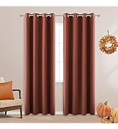 Amazon.com: Linen Rust Curtain Panels for Living Room 96 Inch Length ...