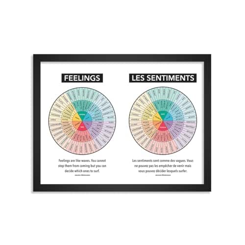 Amazon.com: Feelings Wheel English French Bilingual Poster Feelings Are ...