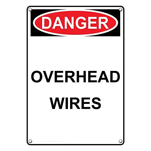 Amazon.com: Weatherproof Plastic Vertical OSHA Danger Overhead Wires ...