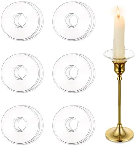 Amazon.com: 12 Pieces Metal Silver Candle Bobeches Round Candle Drip ...