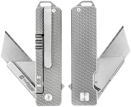 TiRant RAZOR V3 Utility Knife (Jet-Black 6AL-4V Titanium) DUAL-SLASH ...