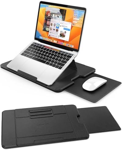 AboveTEK Adjustable Laptop Lap Desk, 3 Ergonomic Angles, PU Leather Non ...
