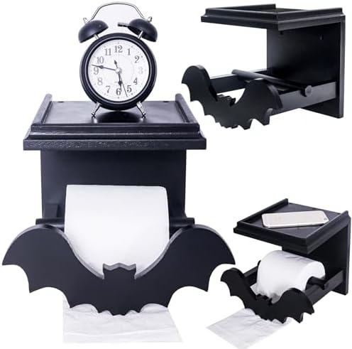 Bat Toilet Paper Holder with Shelf - Unique Gothic Bathroom Decor Wall ...