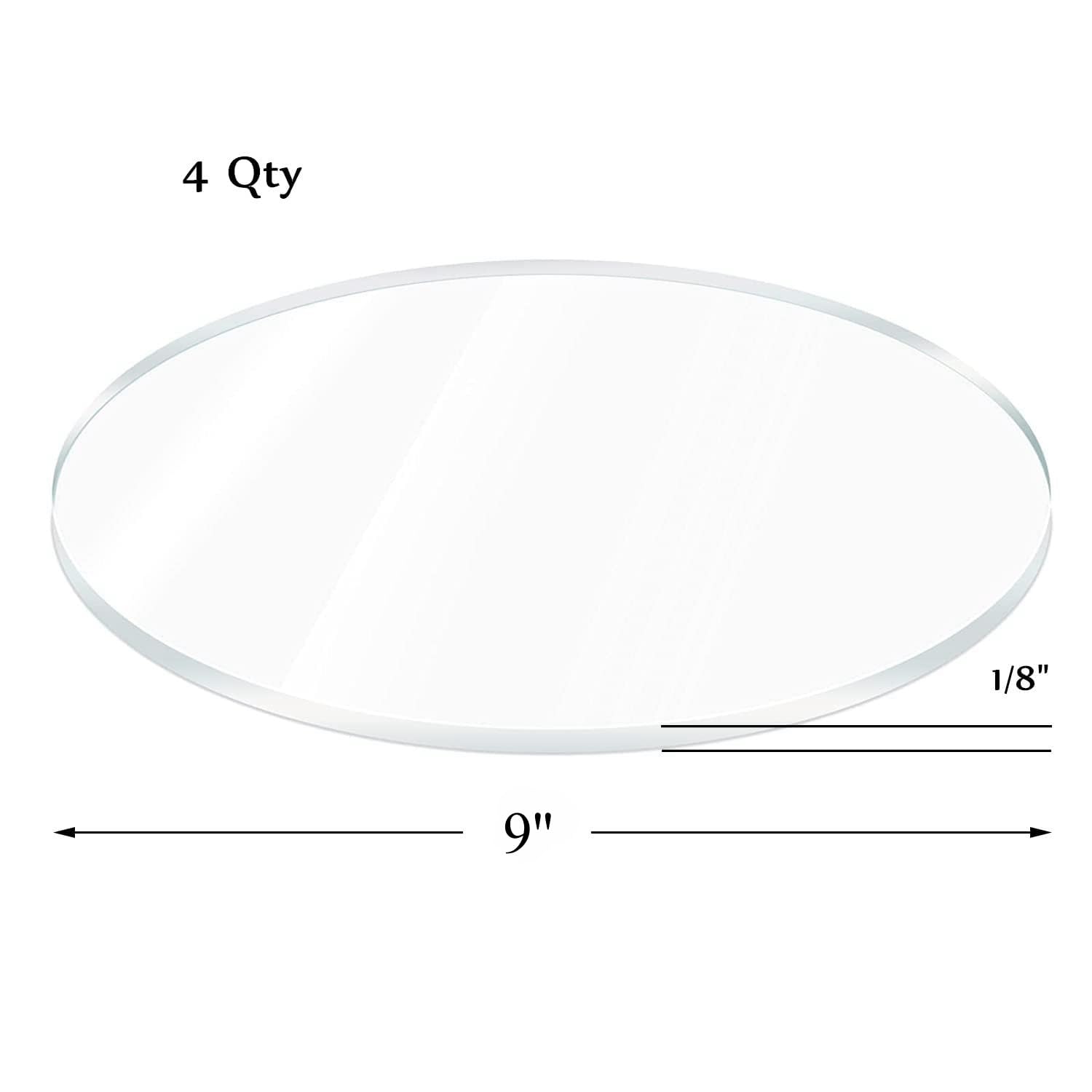 Snapklik.com : 4pcs 9 Inch Diameter Clear Acrylic Circle 1/8" Thick ...