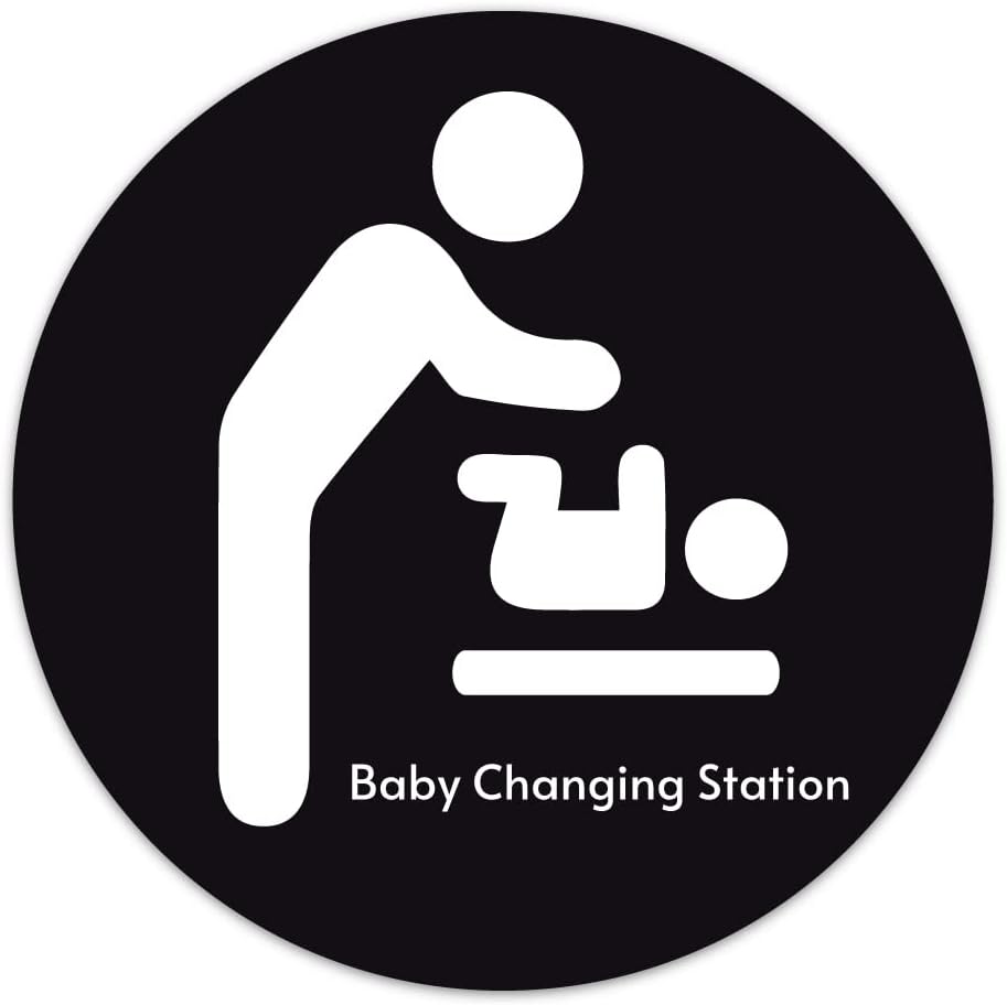 Amazon.com: New Baby Changing Station Sign, 8 x 3 in with English and ...