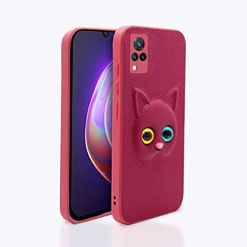 Pikkme Vivo V27 / V27 Pro 5G Back Cover for Girls | Cute Cat Leather ...