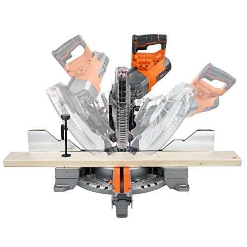 Ridgid R4221 12" Dual Bevel Sliding Miter Saw with 70° Miter Capacity ...
