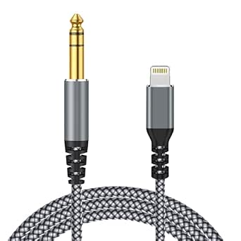 [ MFi Certified] Lightning to 6.35mm 1/4" TRS Audio Stereo Cable, 16FT ...
