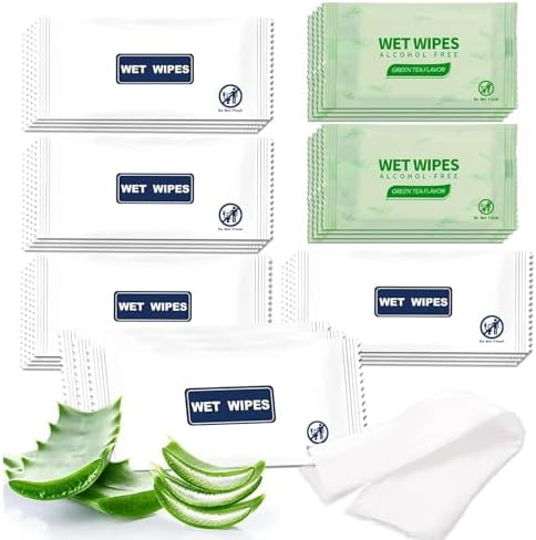 Amazon.com: 100 Pack Tea Wet Wipes Individually Wrapped Bundle With 100 ...