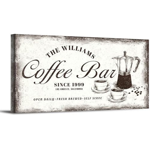 Amazon.com: Custom Personalized Canvas Coffee Bar Sign, Rustic Cafe ...