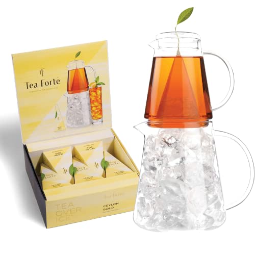 Tea Forte Tea Over Ice Steeping Pitcher + Tea Infuser Blends, Ceylon ...