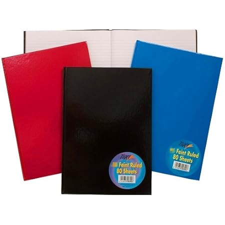 New A4 Hardback Notebook Note Book Pad Ruled Feint Lined 160 Pages 80 ...