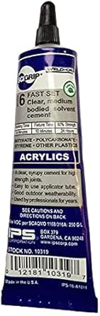 SCIGRIP 16 10319 Acrylic Cement, Low-VOC, Medium bodied, 1.5 Fl. Oz ...