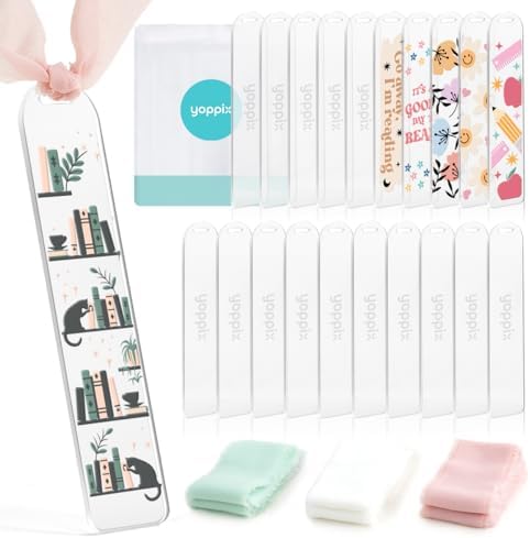 Amazon.com: Yeaqee 100 Pcs Transparent Acrylic Bookmark Blanks Clear ...