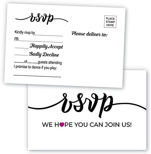 Amazon.com : Giftideaworkshop 50 Blank RSVP Cards, Rustic Wedding ...