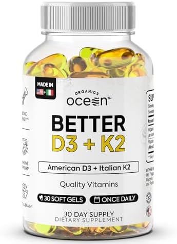 Amazon.com: Organics Ocean Better D3 + K2-100% Organic VIT D3 and K2 ...