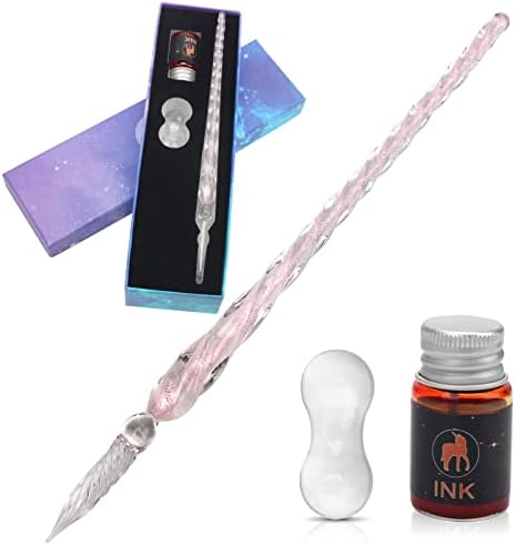 Amazon.com : Luxiv Glass Ink Pen Set, Glass Dip Pen with Ink and Pen ...