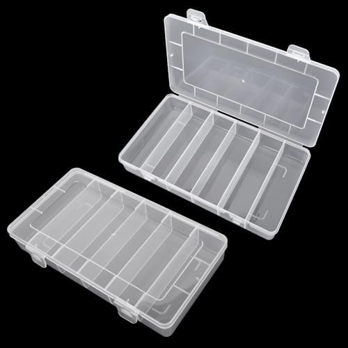 2 Pack Small Compartment Storage Boxes, 6 Grids Tackle Box, Snack Box ...