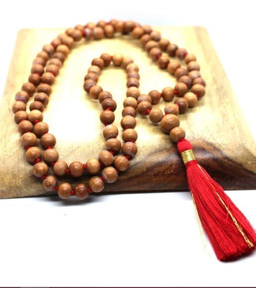 Rare-GEMS Chandan Mala Original Certified 108 Beads Natural Sandalwood ...