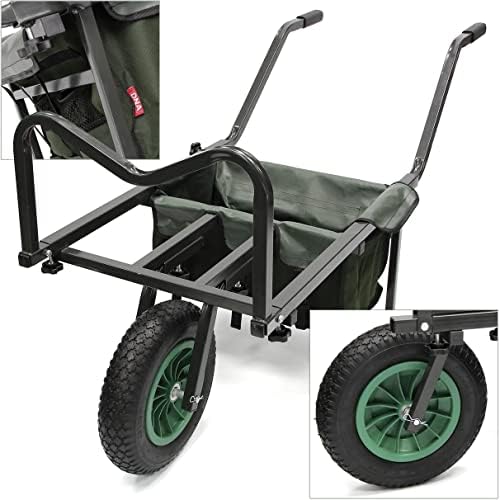 NGT DYNAMIC FISHING TROLLEY CARP COARSE MATCH FOLDS FLAT TWIN WHEEL ...