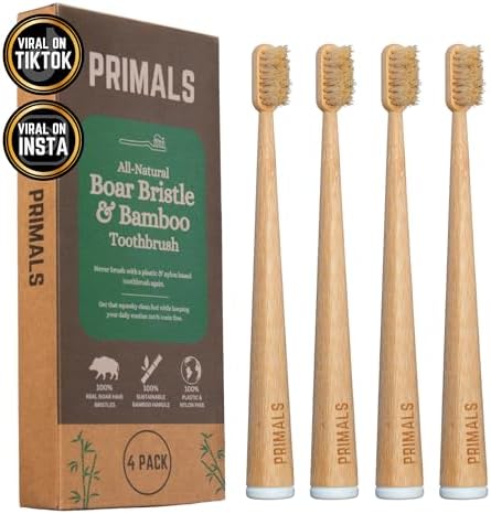 Amazon.com : Gaia Guy Natural Bristle Bamboo Toothbrush (NO Nylon ...