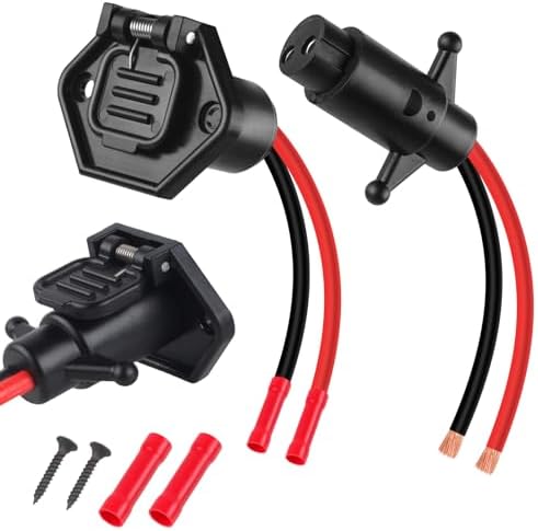 Faiwaycle Trolling Motor Plug Socket Set, 12-24V 8Gauge 2 Wire ...