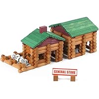 Amazon.com: Wondertoys 170 Pieces Wood Logs Set Ages 3+, Classic ...