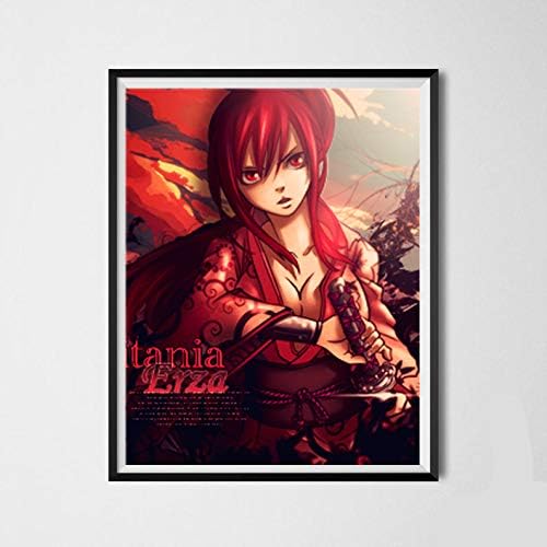 END Natsu Lucy Sword Queen Elza Colorful Anime Digital Canvas Paper Art ...