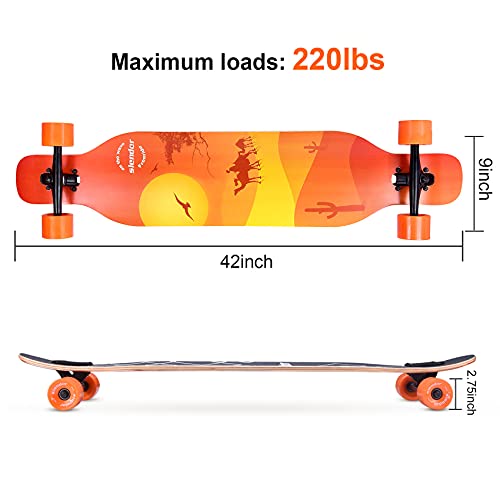 Snapklik.com : Slendor Longboard Skateboard 42 Inch Drop Through Deck ...