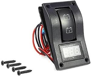 Amazon.com: Marine Voltmeter Panel with Dual Battery Test Rocker Switch ...