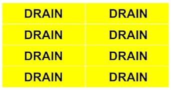 DRAIN_ Pipe Tubing Labels_ 3/4" Height, 3" Width, Black Letters on ...